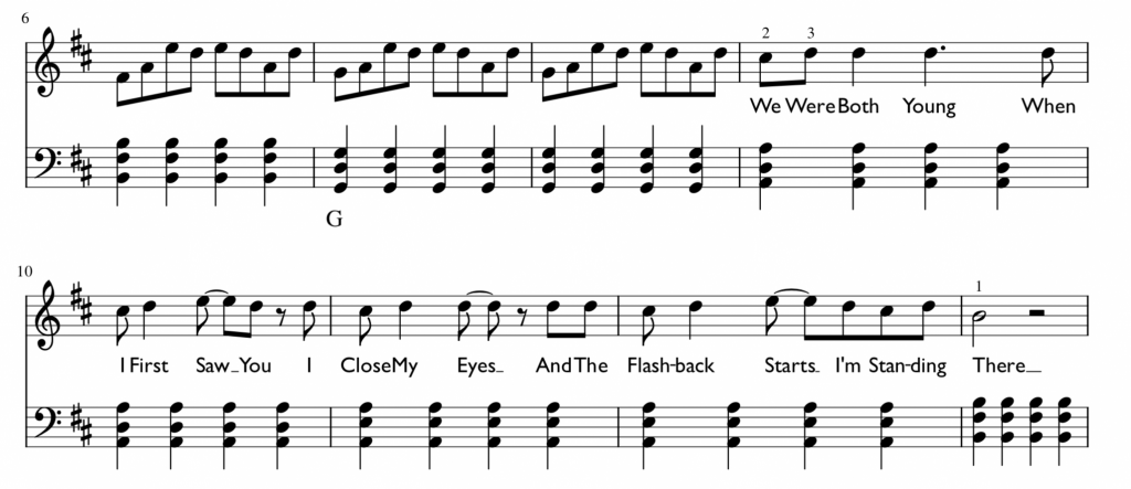Love Story Piano Notes with Letters and Chords - For Beginners